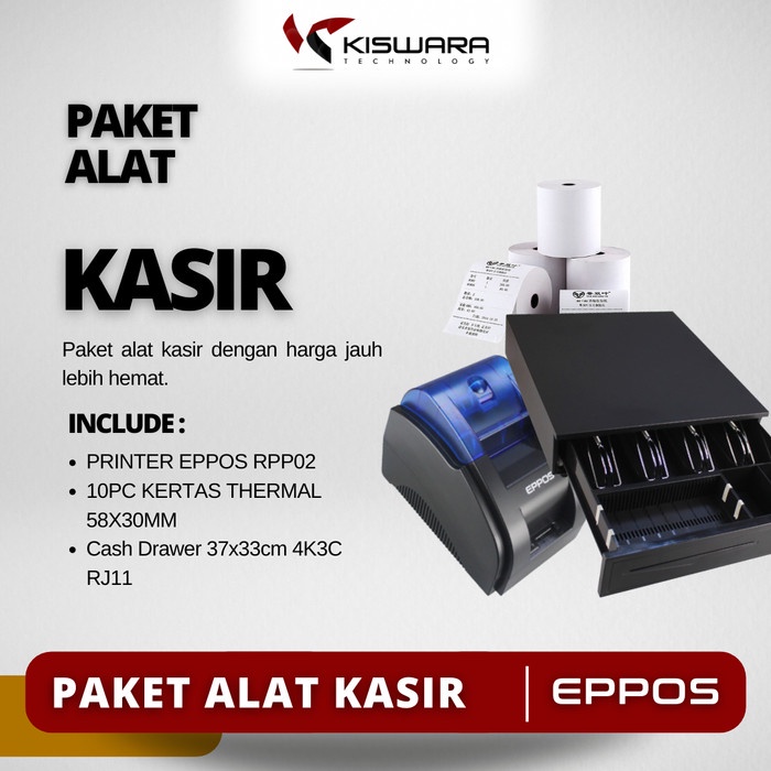Jual Katlen Paket Alat Kasir Printer Rpp02 + Cash Drawer + 10Pc Kertas ...
