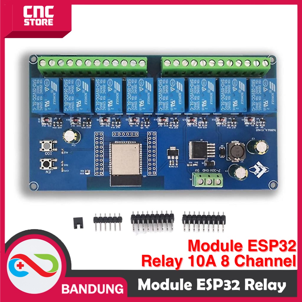 Jual MODUL ESP32 RELAY 10A 8 CHANNEL AC 220 WIFI BLUETOOTH WROOM-32E ...