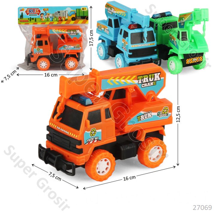 Jual Mainan Anak Mainan Kendaraan Konstruksi Truk Crane Roda Warna F/W ...