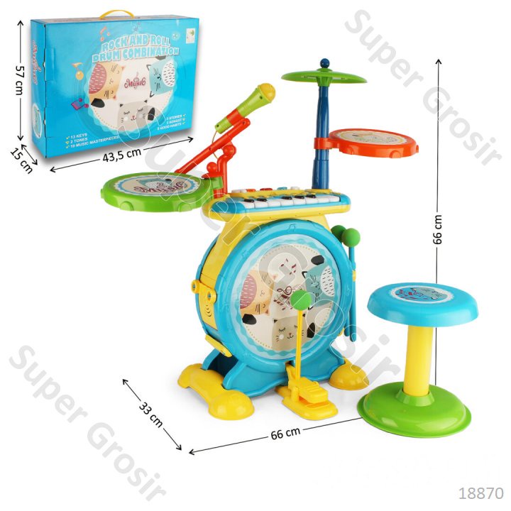 Jual Mainan Anak Mainan Piano Drum + Piano B/O Suara Musik Lagu Anak ...