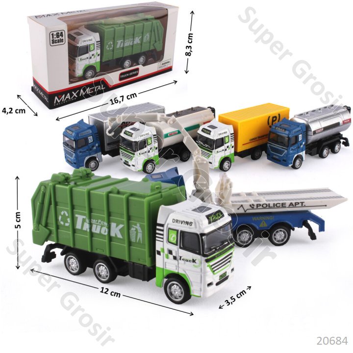 Jual Mainan_Miniatur Diecast Truk 1:64 P/B Metal Mini / Max Metal ...
