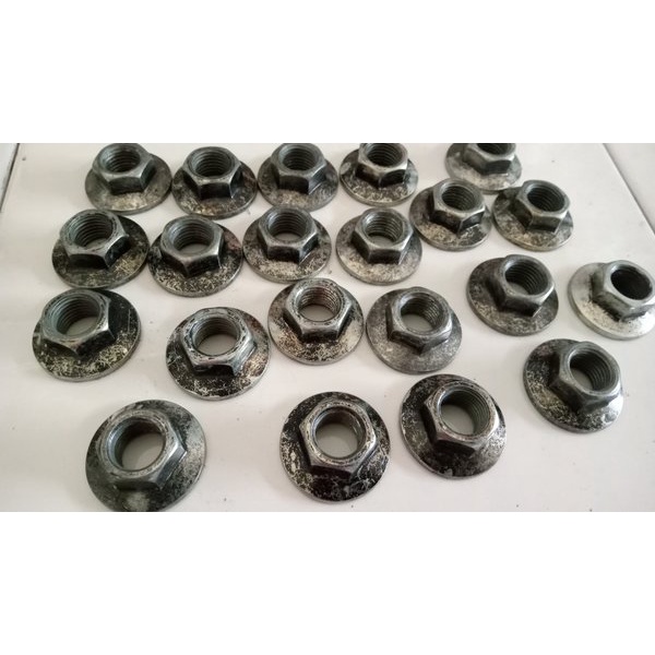 Jual Part nut mur flange topi lebar original size 19 m14 14mm kunci 19 ...