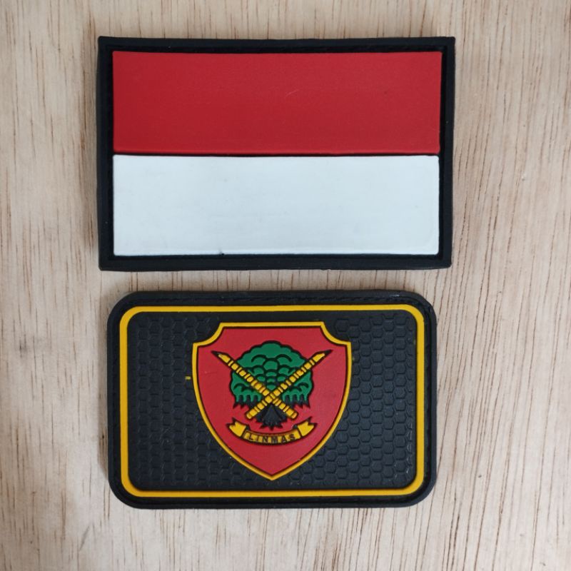 Jual patch rubber logo linmas / hansip kotak dasar hitam dan bendera ...
