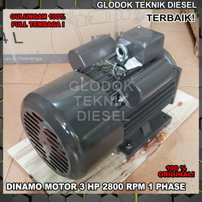 Jual DINAMO MOTOR 3 HP 2800 RPM 2 POLE 1 PHASE GULUNGAN FULL TEMBAGA ORI | Shopee Indonesia