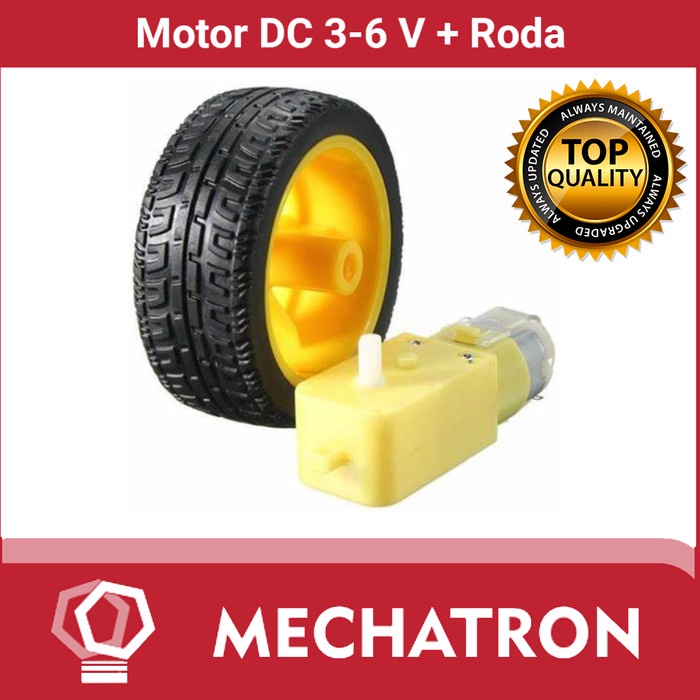 Jual Motor Dc Gearbox 3V - 6V Kuning + Roda Wheel Mobil Smart Car ...