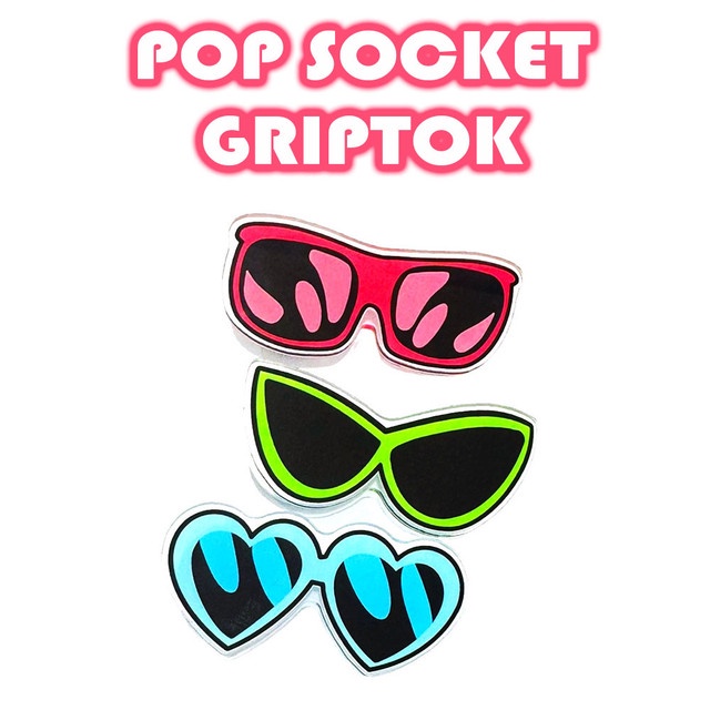 Jual NEW POPSOCKET KACAMATA holder stand acrylic griptok power puff ...