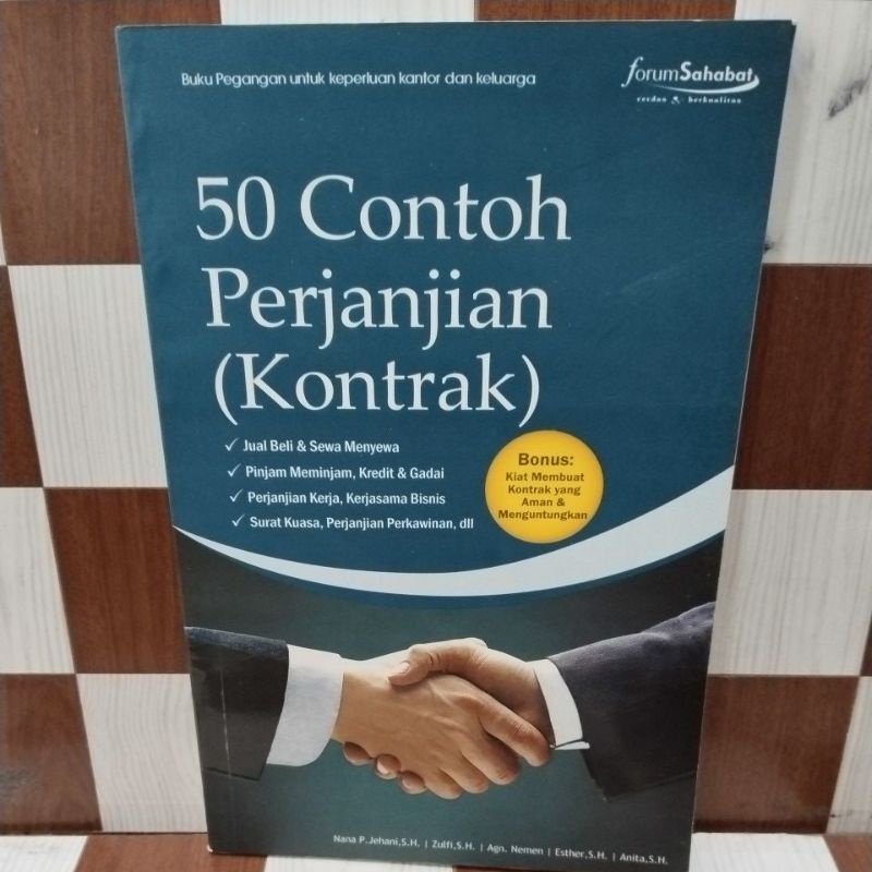 Jual Buku original 50 CONTOH PERJANJIAN (KONTRAK) by Nana P, dkk ...
