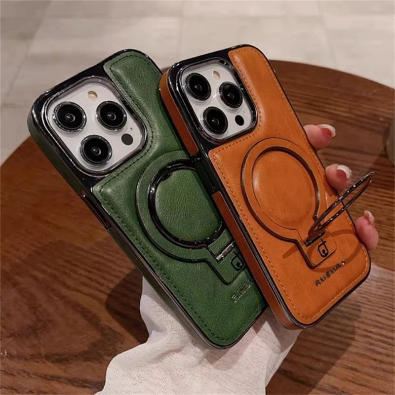 Jual IPHONE 11 11 PRO 11 PRO MAX Magsafe stand Leather Back Case Cover ...