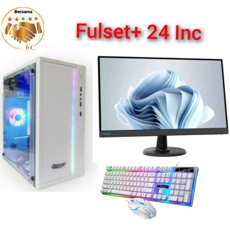 Jual PC Gaming Editing core i7 Ram 16 gb Ssd 240 gb monitor 24 in full set | Shopee Indonesia