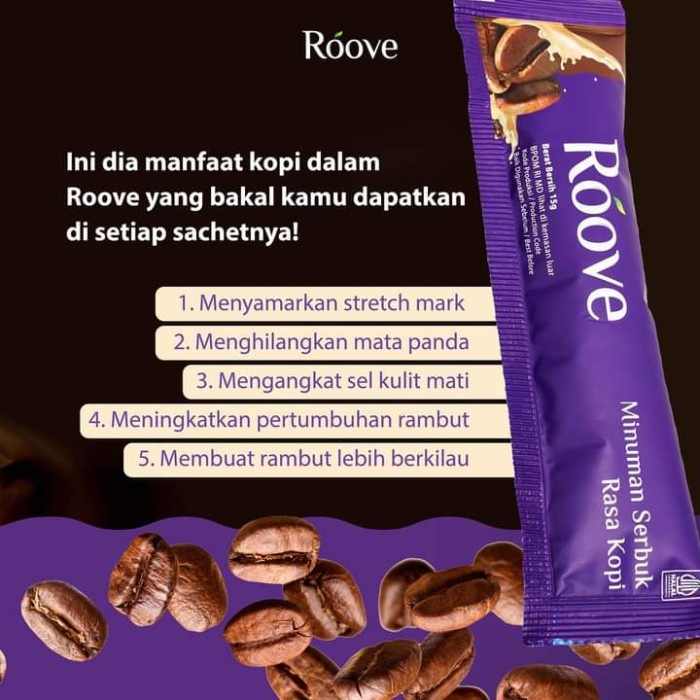 Jual Roove Collagen Coffee Drink 20 50 100Sachet Minuman Kolagen Rasa ...