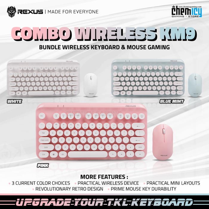 Jual Rexus Km9 Combo Bundle Wireless Gaming Keyboard & Mouse | Shopee ...