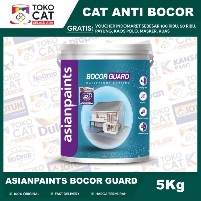 Jual Cat Waterproof Anti Bocor Asian Paint Bocor Guard Warna Putih 5 Kg ...