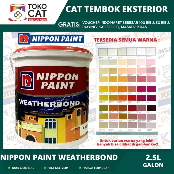 Jual Cat Tembok Luar Nippon Paint Weatherbond Cat Tembok Brilliant ...