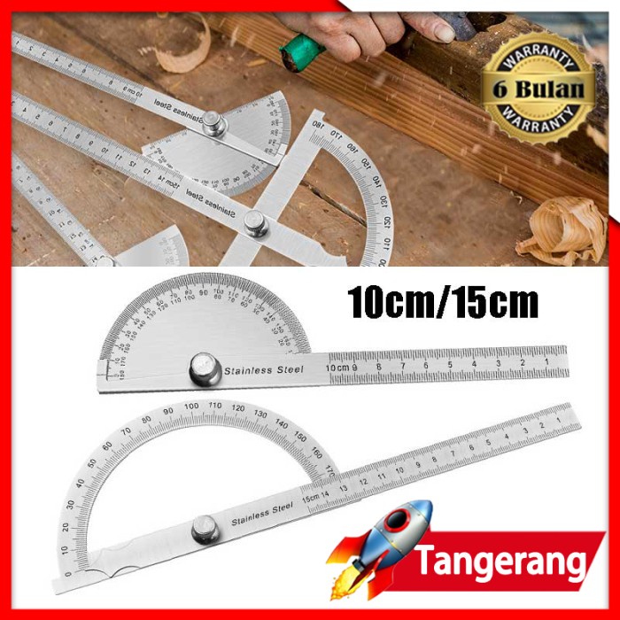 Jual Promo Busur Derajat / Stainless Degree Protractor / Pengukur Sudut ...