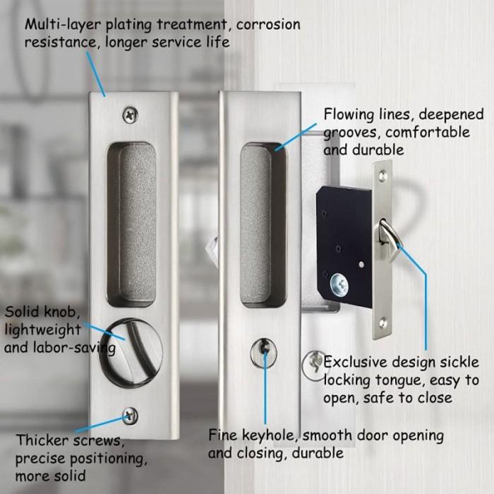 Jual Kunci Pintu Sliding Geser Set Sliding Door Lock Latch Handle Set ...
