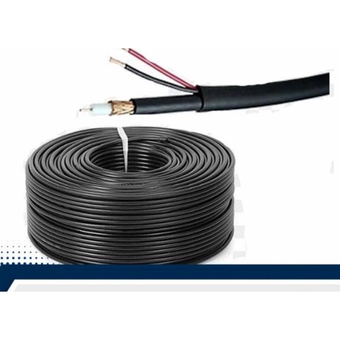 Jual KABEL CCTV RG6 50M + POWER HITAM KHUSUS CCTV OUTDOOR DAN INDOOR | Shopee Indonesia