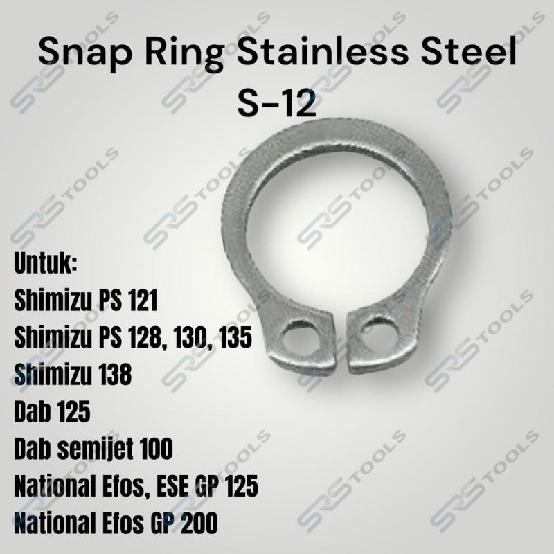 Jual Snap Ring S12 - Snapring / Circlip S 12 Stainless Steel Shimizu As ...