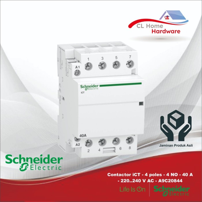 Jual Ori Contactor Schneider Ict 4P 4No 40A -A9C20844 Berkualitas ...