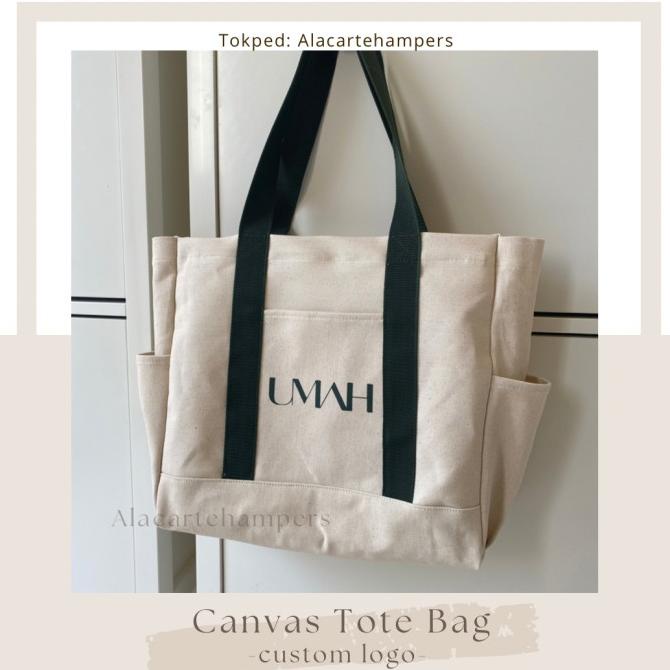 Jual TOTE BAG CANVAS tas Premium kanvas tebal custom logo nama satuan | Shopee Indonesia