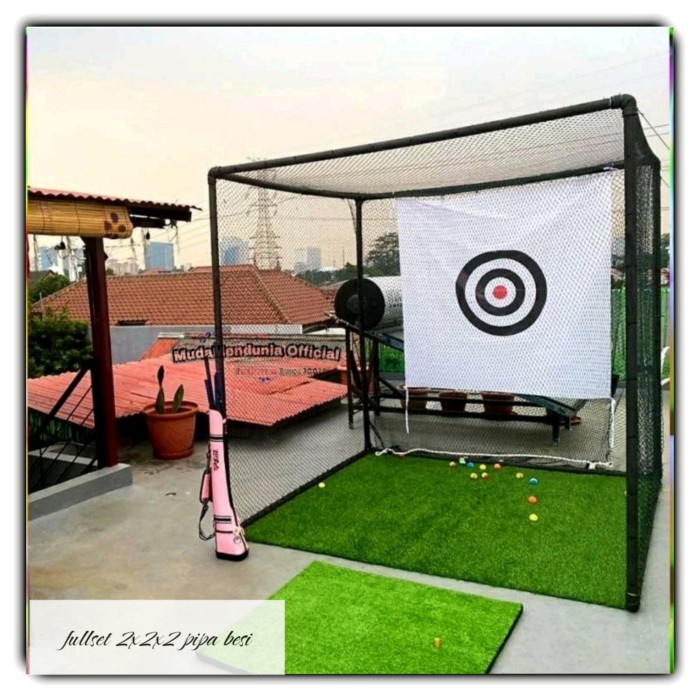 Jual Jaring golf cage net / driving golf pipa besi 2 x 2 x 2m fullset ...