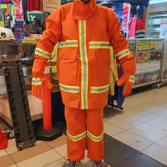 Jual Termurah Baju Pemadam Kebakaran Damkar Fireman Suit Orange Tahan ...