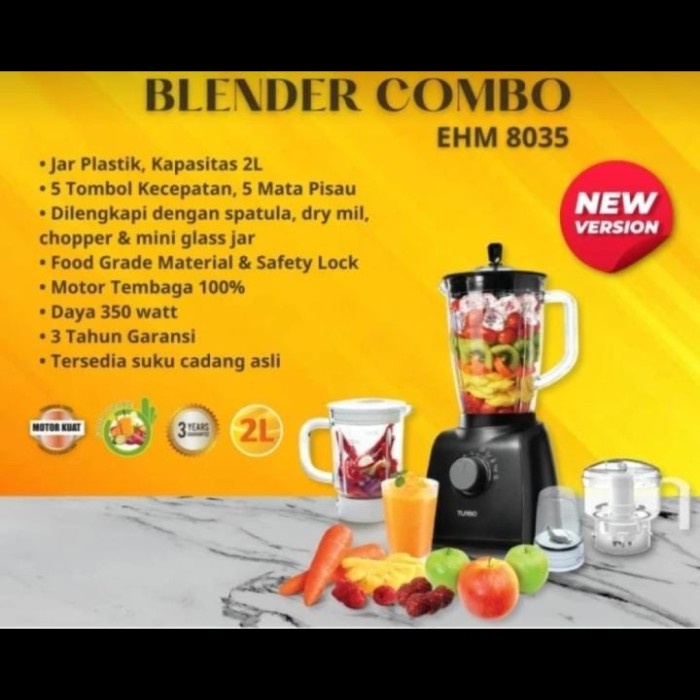 Jual Turbo Blender 2 Liter 4 In 1 Lengkap Chopper Garansi Resmi 3 Tahun ...