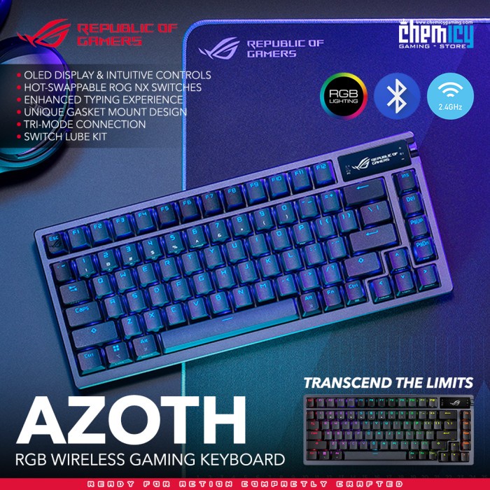 Jual Asus ROG Azoth 75% RGB Wireless Mechanical Gaming Keyboard ...