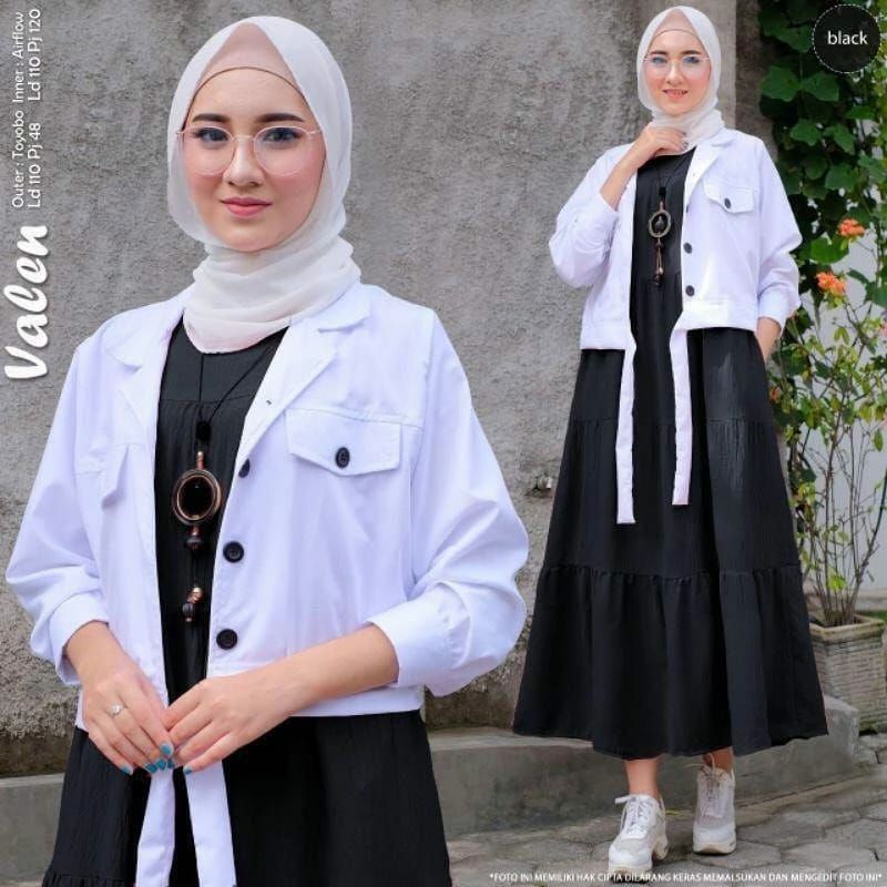 Jual PROMO!! VALEN SET OUTER MIDI GAMIS+ROMPI ONE SET 2in1 SETELAN TERBARU GAMIS WANITA SETELAN ...