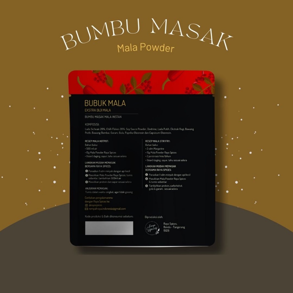 Jual Raya Spices - Bumbu Masak Mala Instan - Mala Powder - Mala Bubuk ...