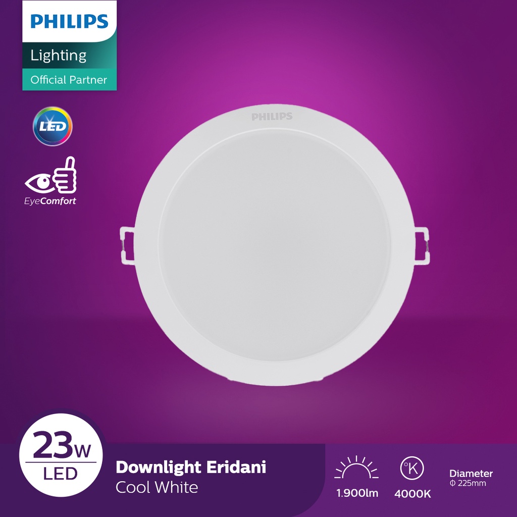 Jual Philips Downlight ERIDANI 200 23W 40K WH Recessed LED Natural ...