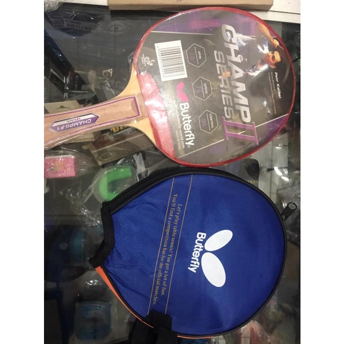 Jual Bat Tenis Meja Butterfly Champ Ii Bonus Tas Cantik Original | Shopee Indonesia