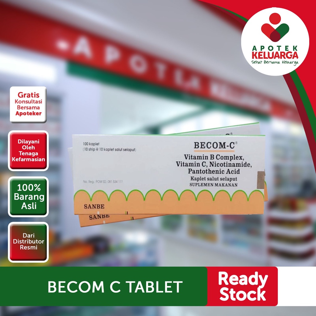 Jual Becom-C 10 Kaplet/Membantu memenuhi kebutuhan multivitamin pada ...