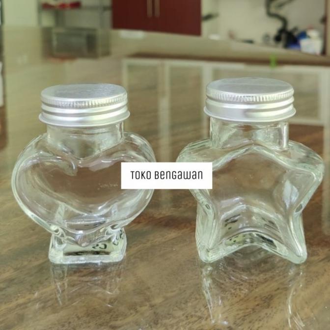 Jual !!!!!!] Toples Kaca Botol 80ml Bentuk BINTANG/HATI STAR/HEART ORI ...