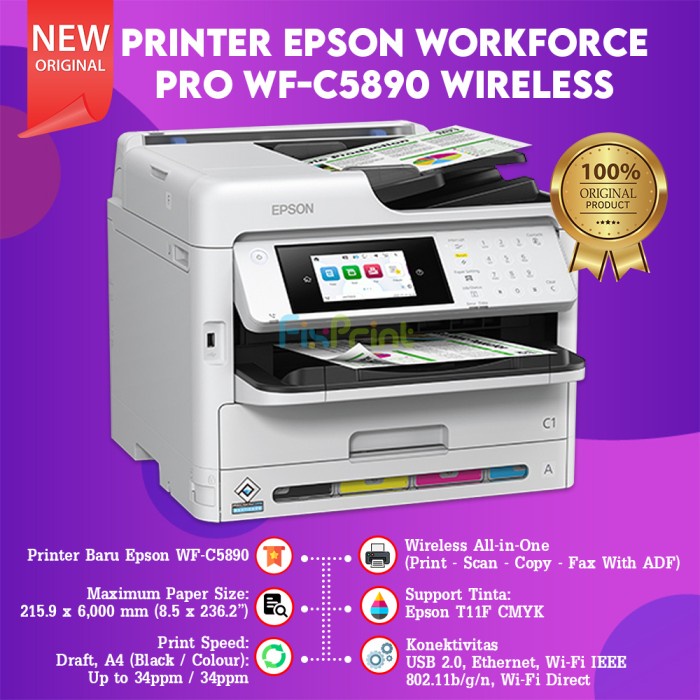 Jual Printer Epson workforce WF-C5290 WF-C5790 WF-C5390 WF-C5890 ...