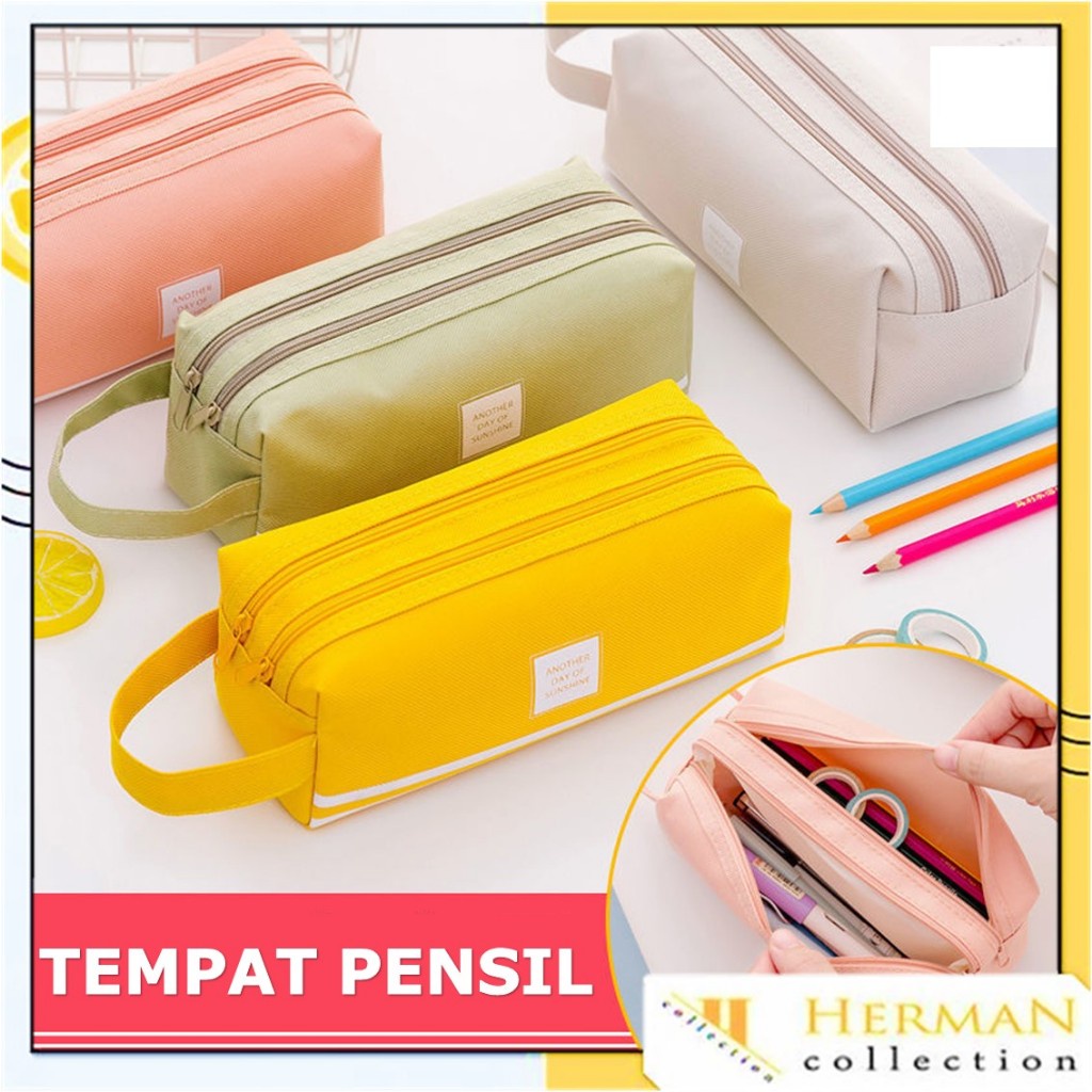 Jual HC Kotak Pensil Dan Stationery Dual Zipper Dompet Pensil 2 Pouch ...