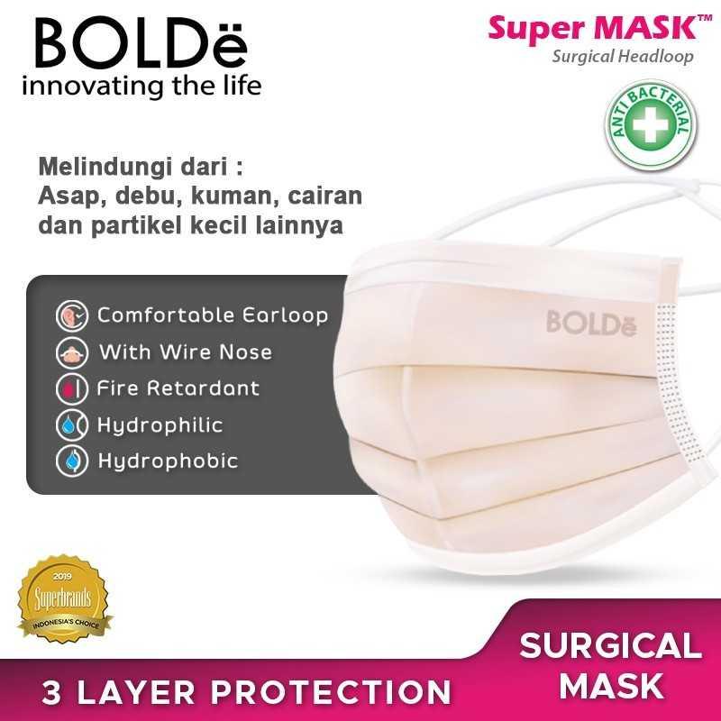 Jual Bolde Surgical Face Mask Headloop Isi 50 Ready~ | Shopee Indonesia