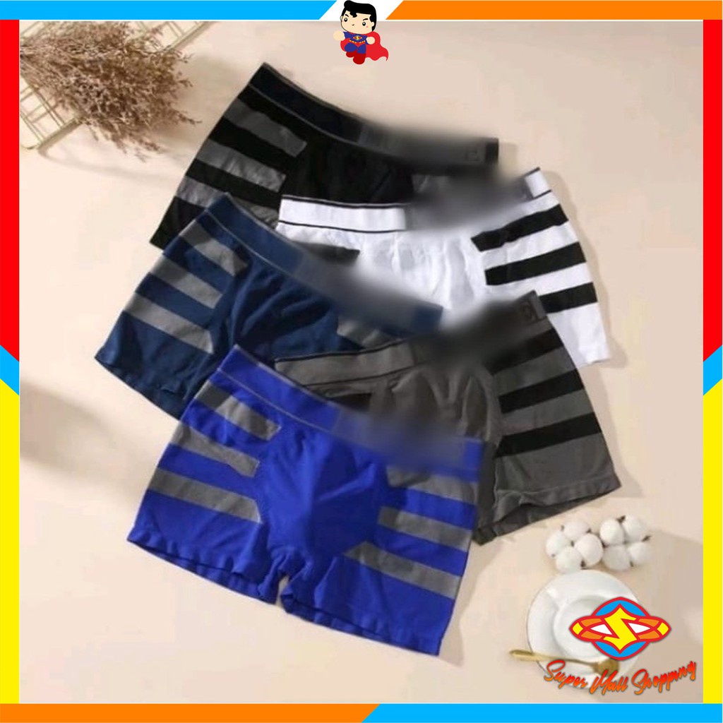 Jual SMS Celana Dalam Pria Salur 6462 Boxer Pria 3 Garis Celana Pendek ...
