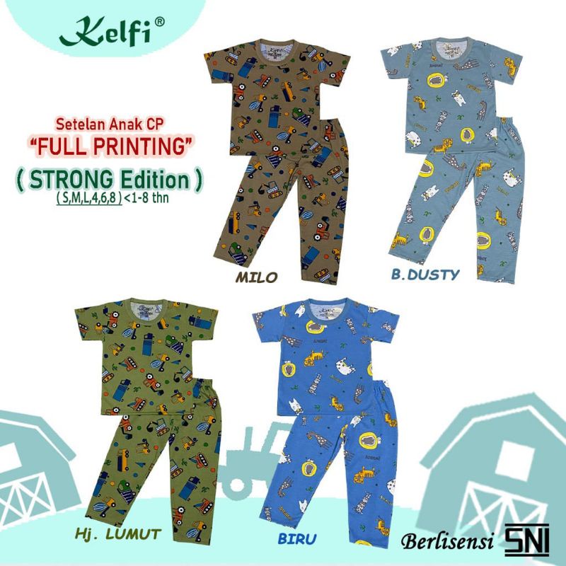 Jual KELFI SETELAN CP FULL PRINTING/SET BAJU ANAK COWOK/ UNISEX ...