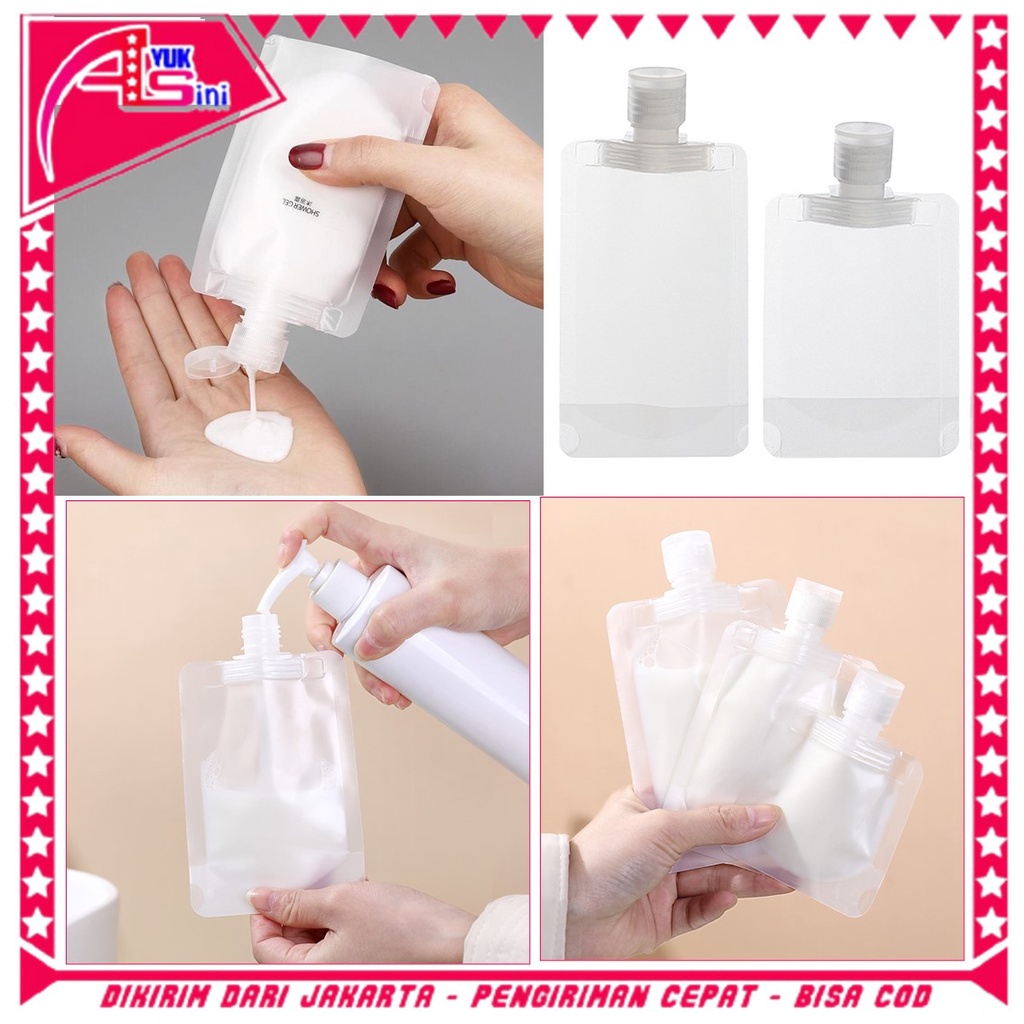 Jual AS Travel Pouch Botol Refill Transparan Shower Gel Shampoo ...