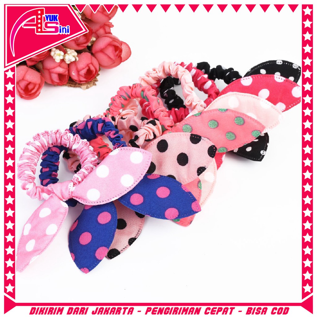 Jual Kunciran Rambut Ikat Rambut Korea Imut Lucu Polkadot - [ Bisa COD ...