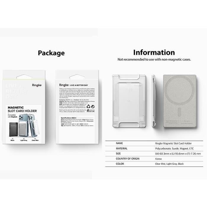Jual Ringke Iphone Magsafe Magnet Slot Card Holder Clear Mist | Shopee ...