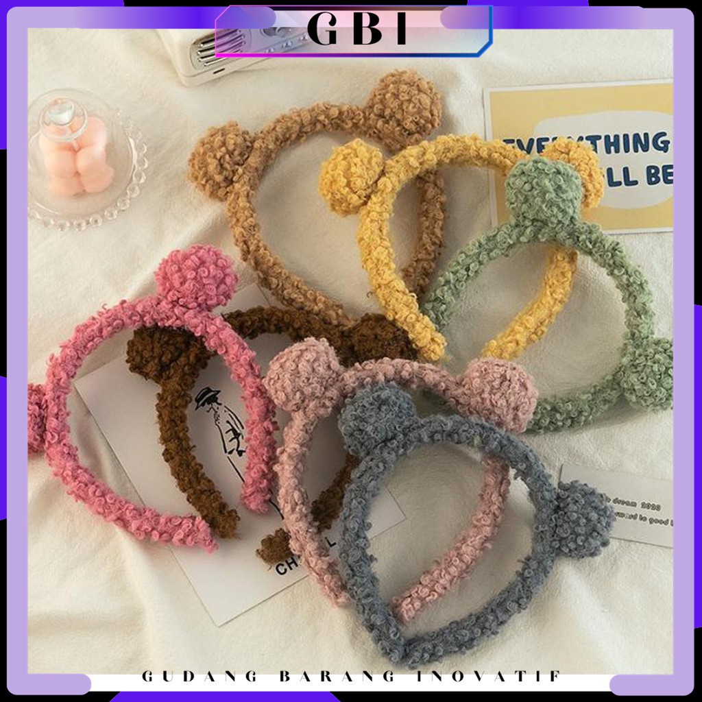 Jual GBI Bando Karakter Telinga Beruang Bear bulu korea kekinian ...