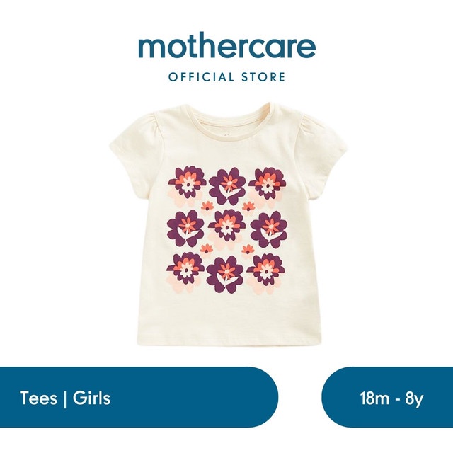 Jual Mothercare Cream Floral T-Shirt - Kaos Anak Perempuan (Krem) | Shopee Indonesia