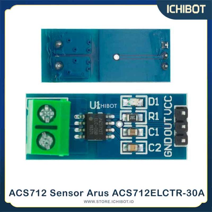 Jual ACS712 Modul Sensor Arus ACS712ELCTR-30A Range 30A 30 A | Shopee ...