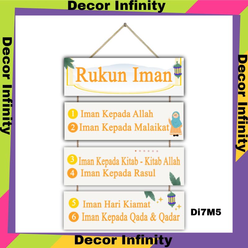 Jual Hiasan dinding wall decor RUKUN IMAN 4 susun gantungan dinding edukasi islami | Shopee ...