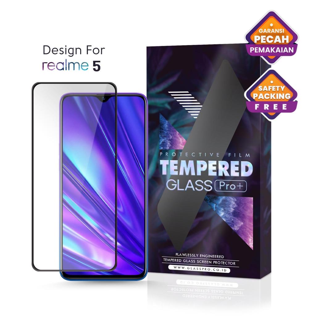 Jual Glass Pro Tempered Glass Realme 5 Full Cover - Premium | Shopee ...