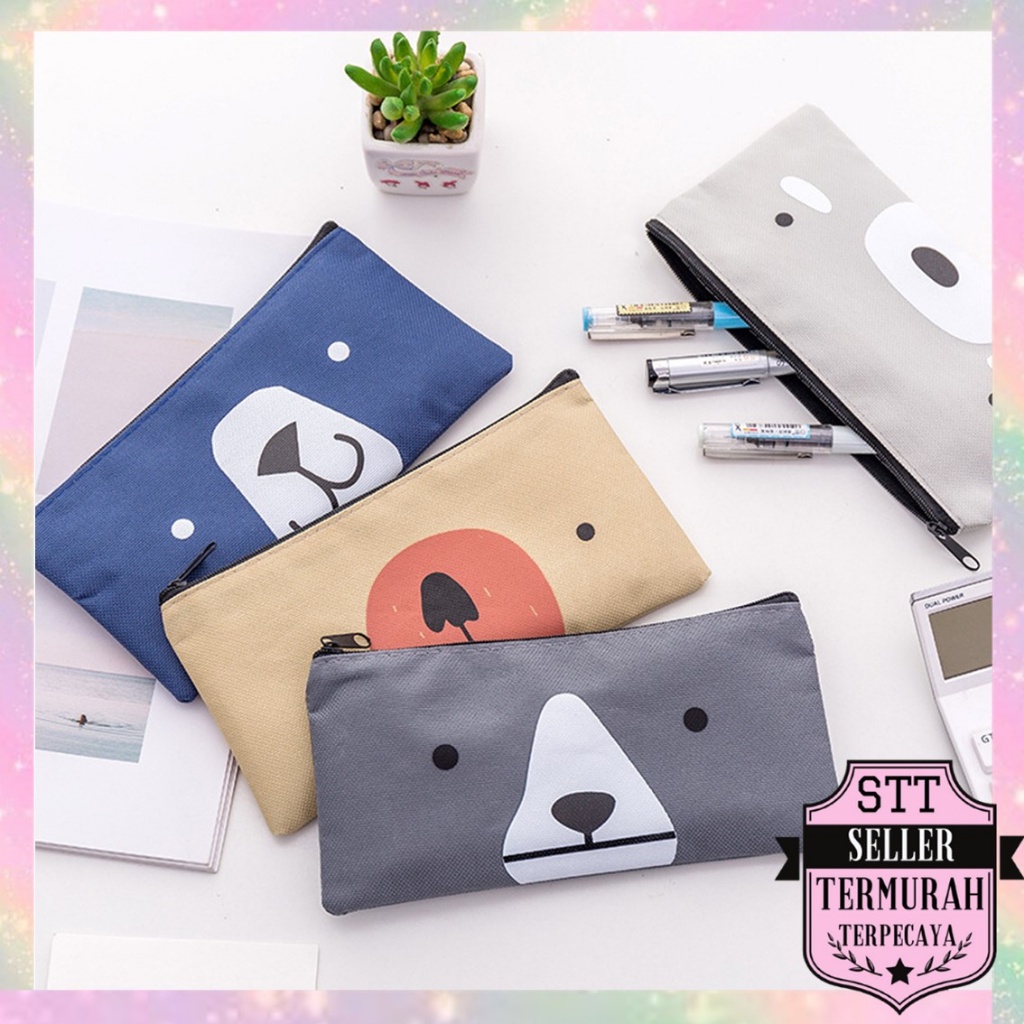 Jual STT KOTAK PENSIL KAIN KANVAS KARAKTER BEAR LUCU TEMPAT PENSIL ...