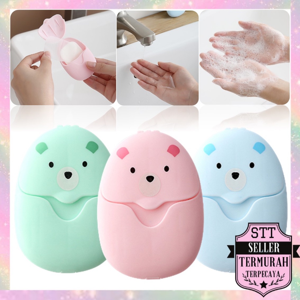 Jual STT Sabun Kertas Mini Motif Beruang Isi 50Pcs Hand Soap Mini ...