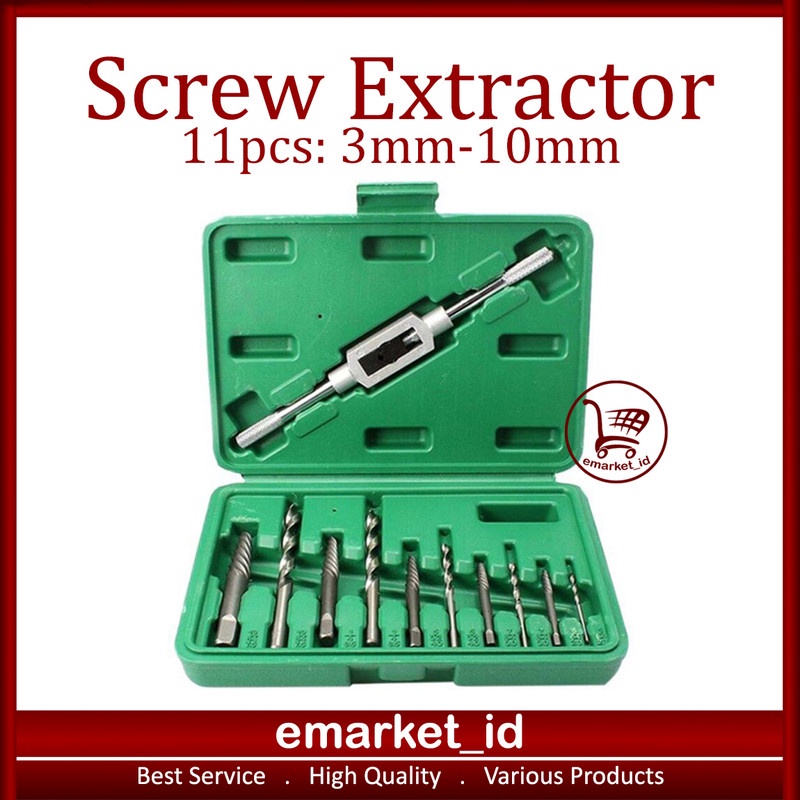 Jual Screw Extractor 11pcs 3mm-10mm / Pembuka Baut Rusak Tap Balik ...