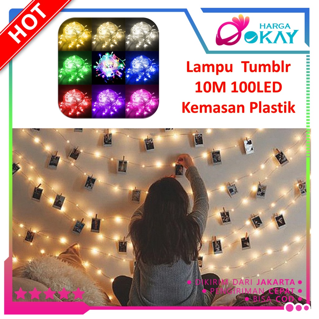 Jual HO Lampu Tumblr 100 Led 10 Meter Kemasan Plastik Tumblr Light LED ...